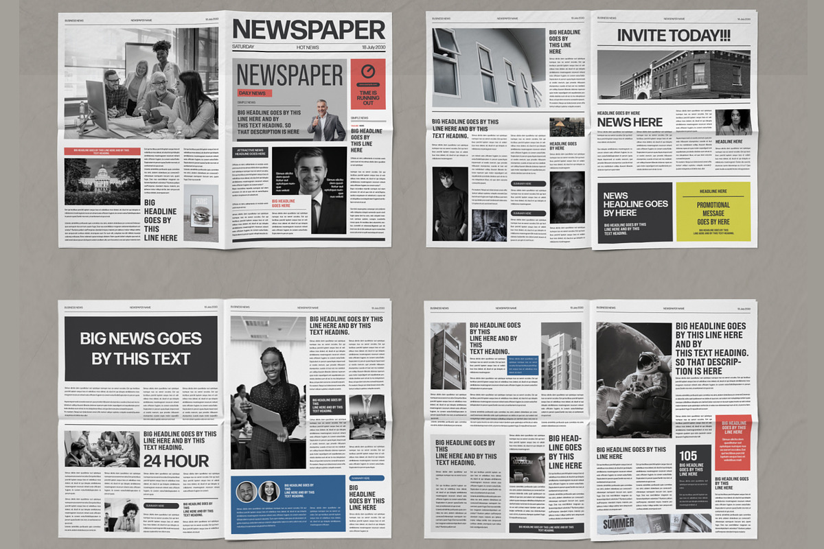 Editable Newspaper Layout Template