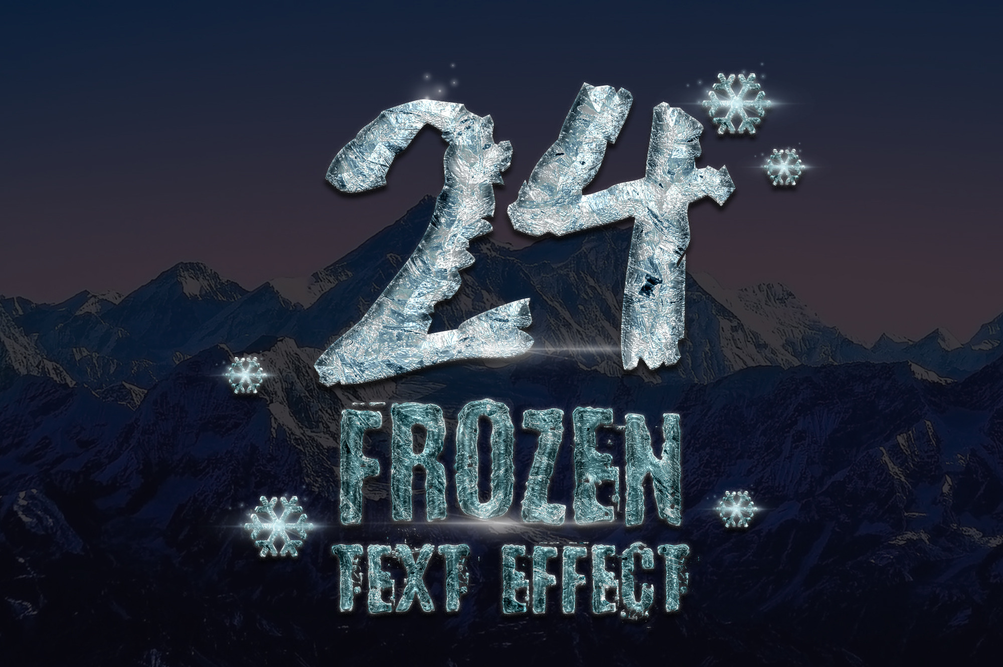 24 Frozen and Ice Text Effect, a Layer Style Add-On by yantodesign