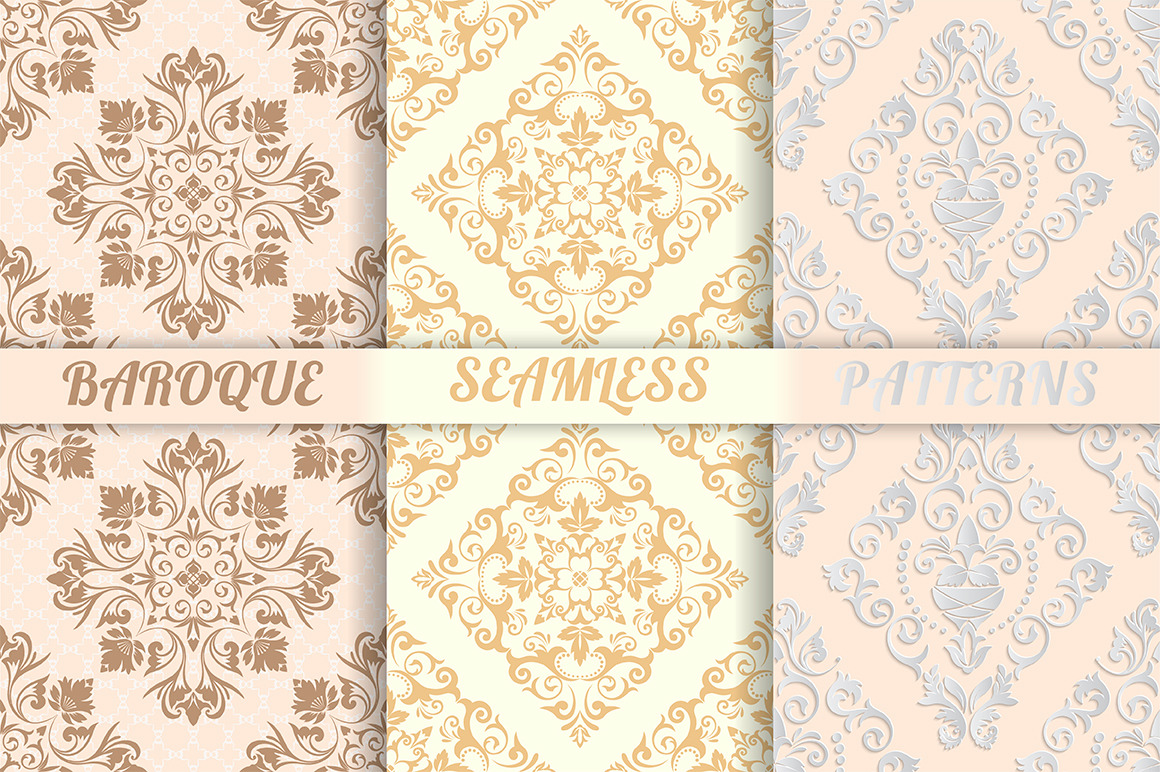 Baroque seamless patterns set, a Pattern Graphic by pattern shop