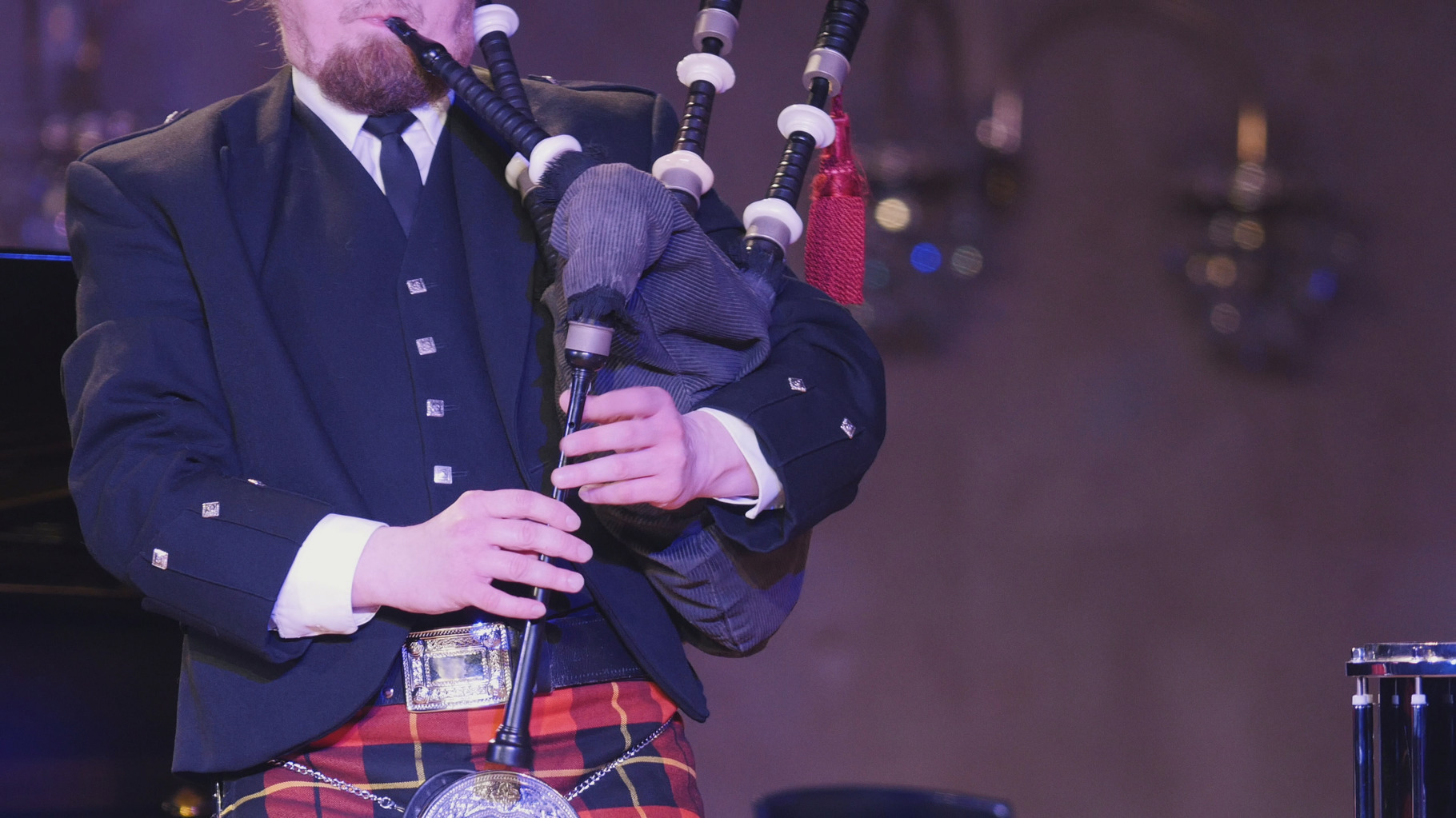 Bagpipe player plays musical instrument at the stage, a Photo by ...