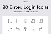 Enter, Login Line Icons, an Outline Icon by Nadiinko | Creative Market