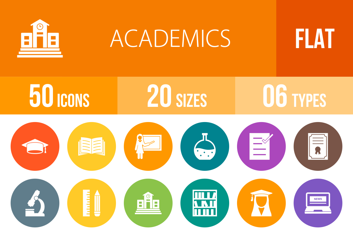 50 Academics Round Corner Icons, an Outline Icon by IconBunny