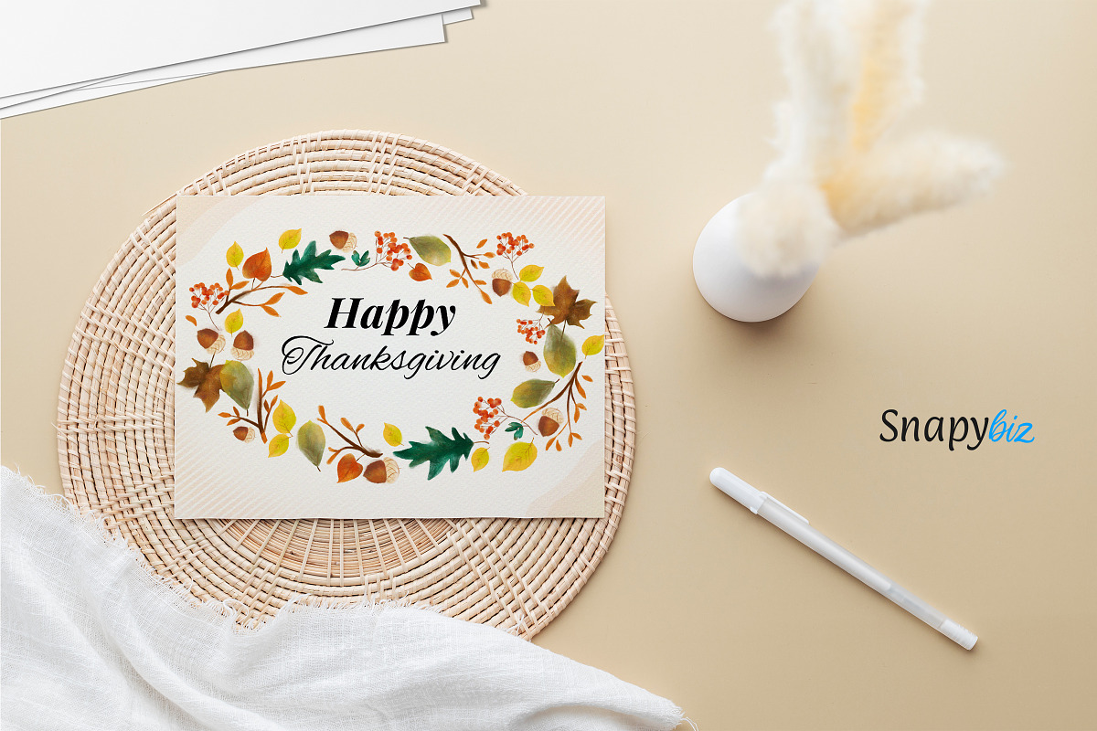 Editable Printable Thanksgiving Card, a Print Template by Snapybiz