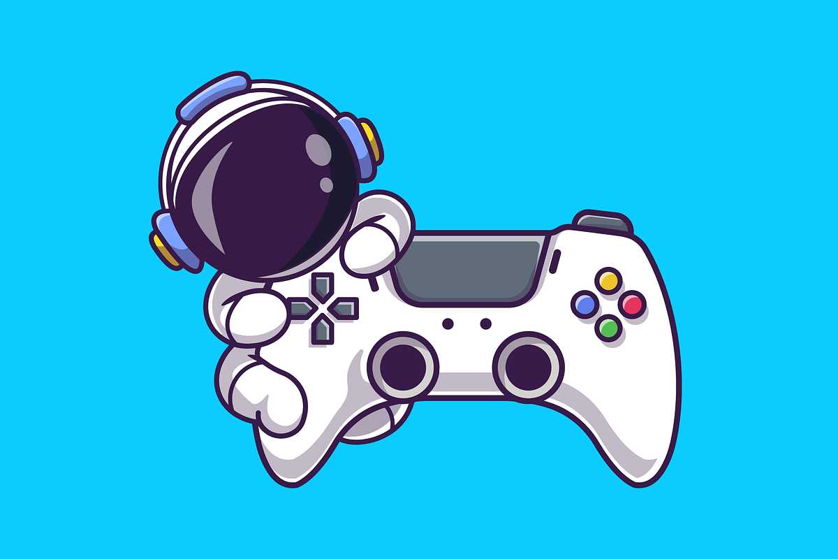 Cute Astronaut With Game Controller, a Technology Illustration by ...