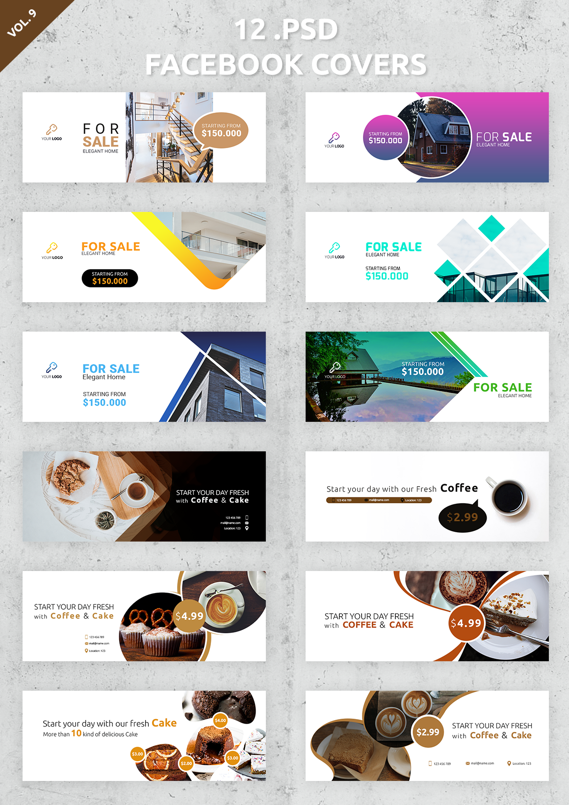 Facebook Covers, a Social Media Template by UNIK Agency