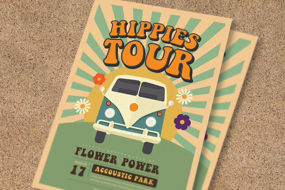 Hippies Party Flyer, a Flyer Template by Guuver