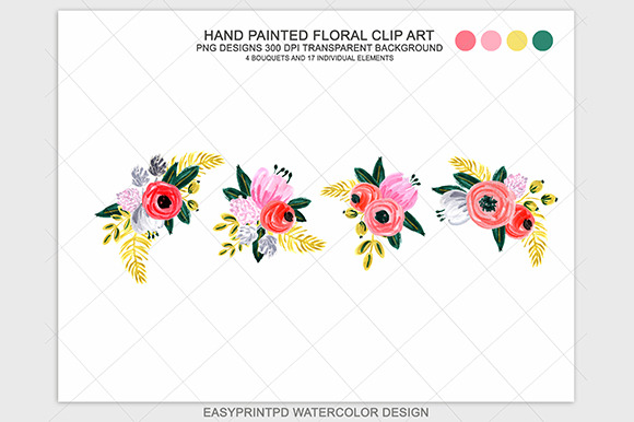 Hand Painted Flower Clip Art, an Illustration by Magic Story Studio