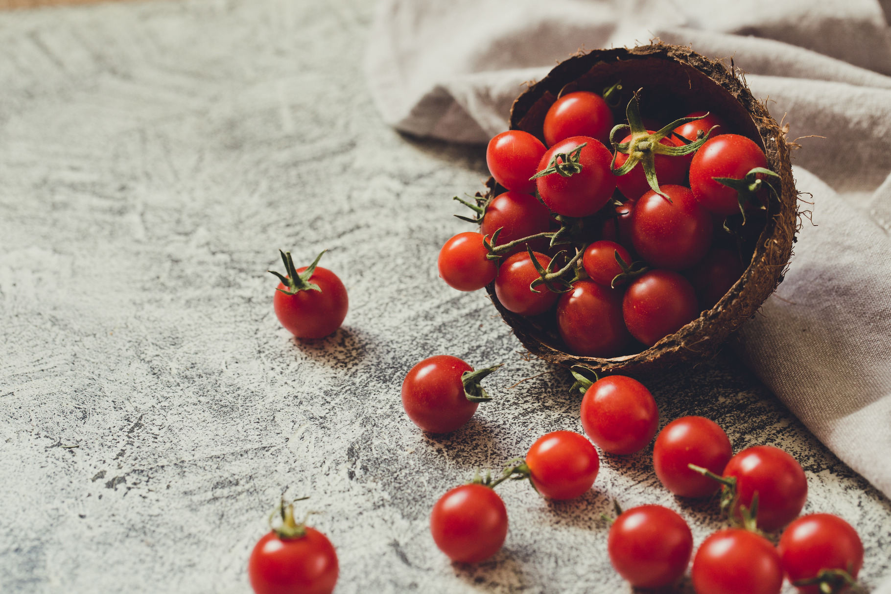 Tiny cherry tomatoes featuring above, agriculture, and background, a ...