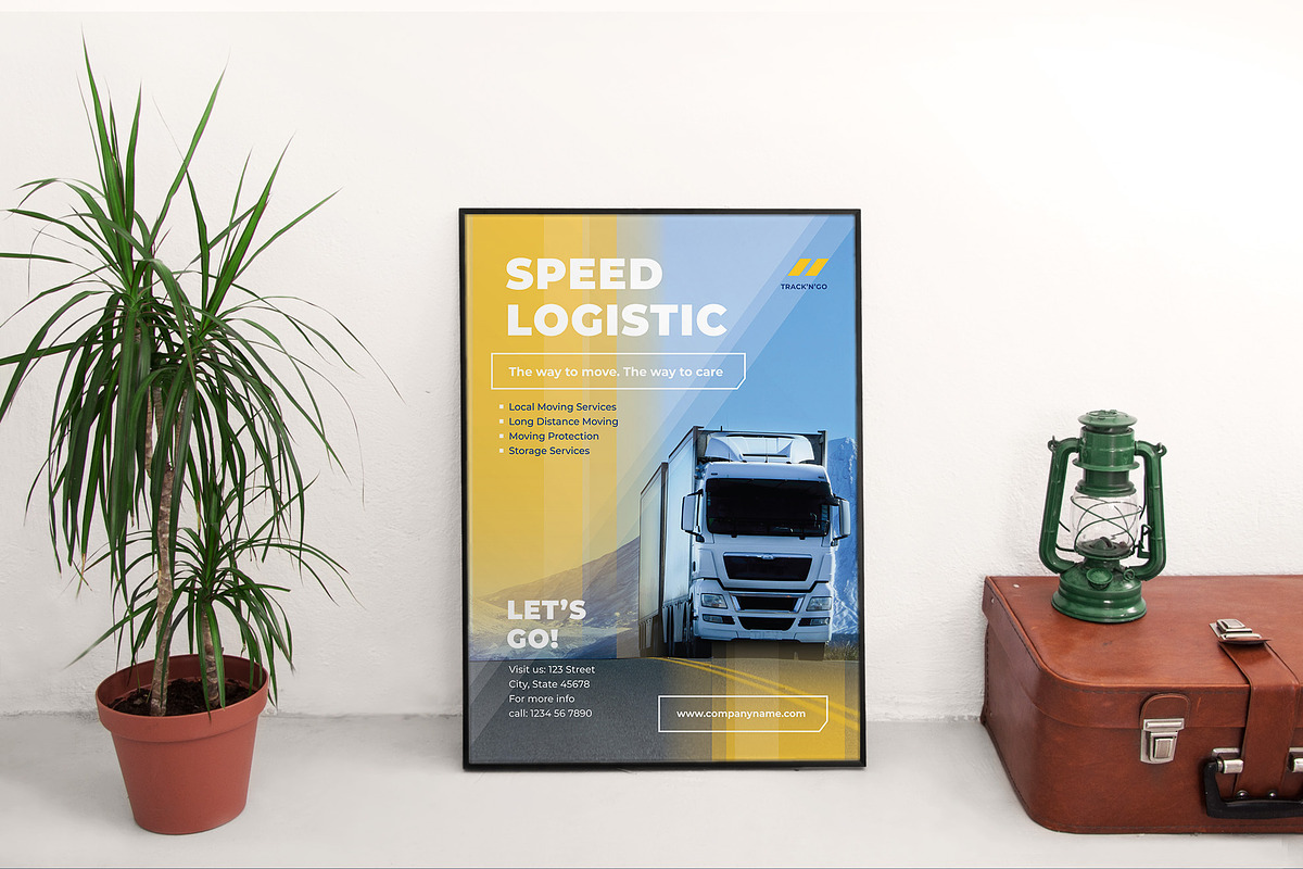 Trucking Logistics Poster, a Flyer Template by TemplatesNow!