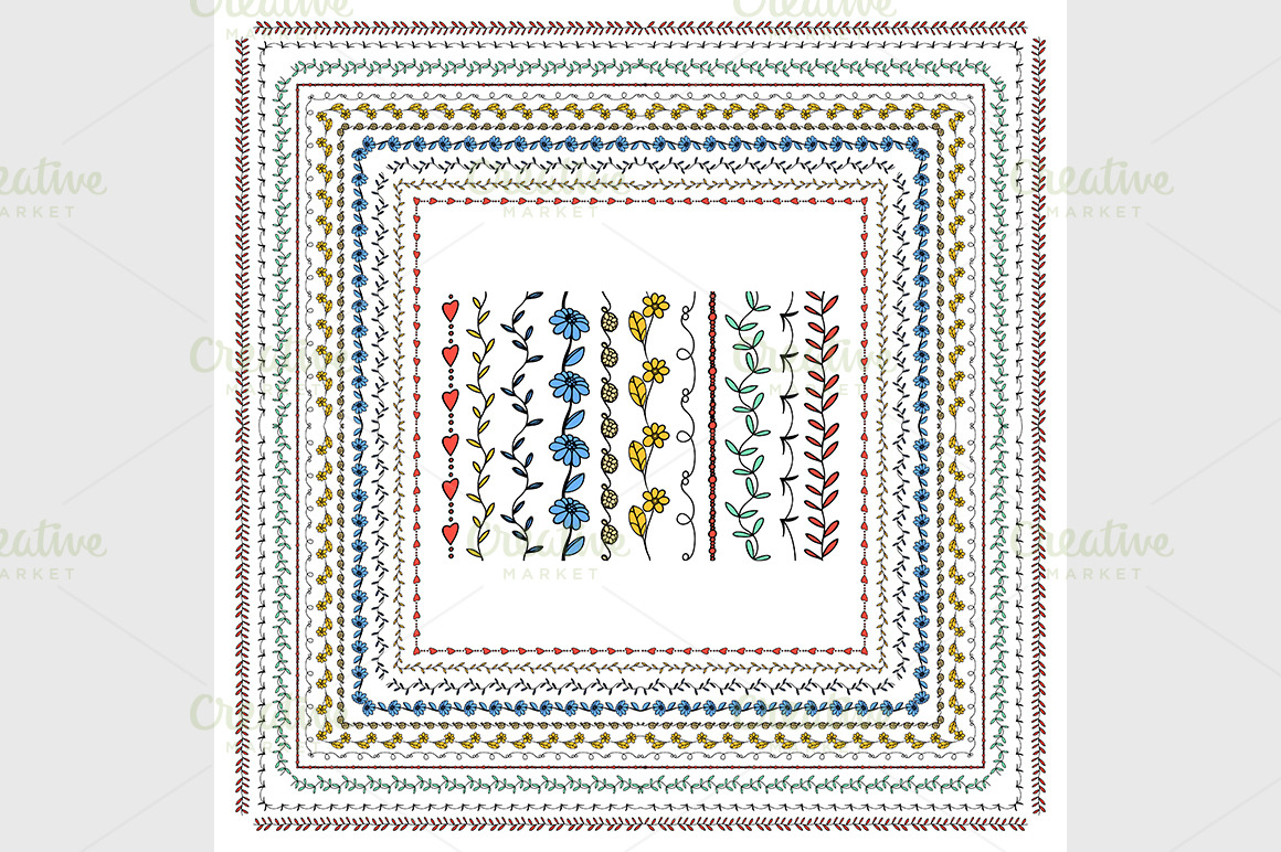 Doodle Border Frames Set, a Background Graphic by IllustrationArtShop