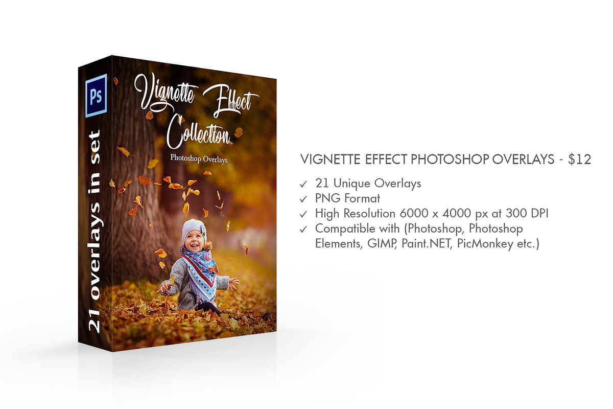 Vignette Effect Overlays, a Plug-in Add-On by FixThePhoto