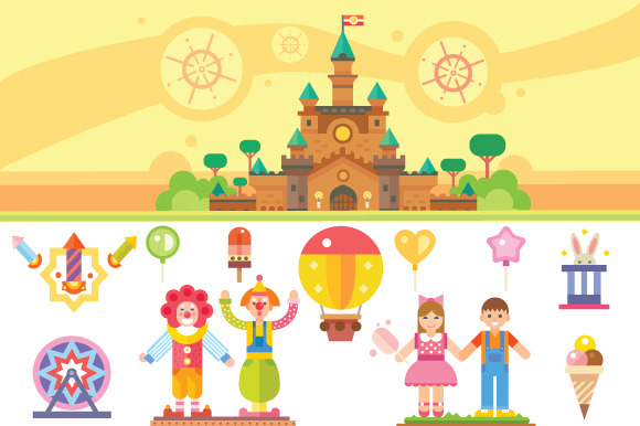 Castle of children happiness., an Illustration by TastyVector ...