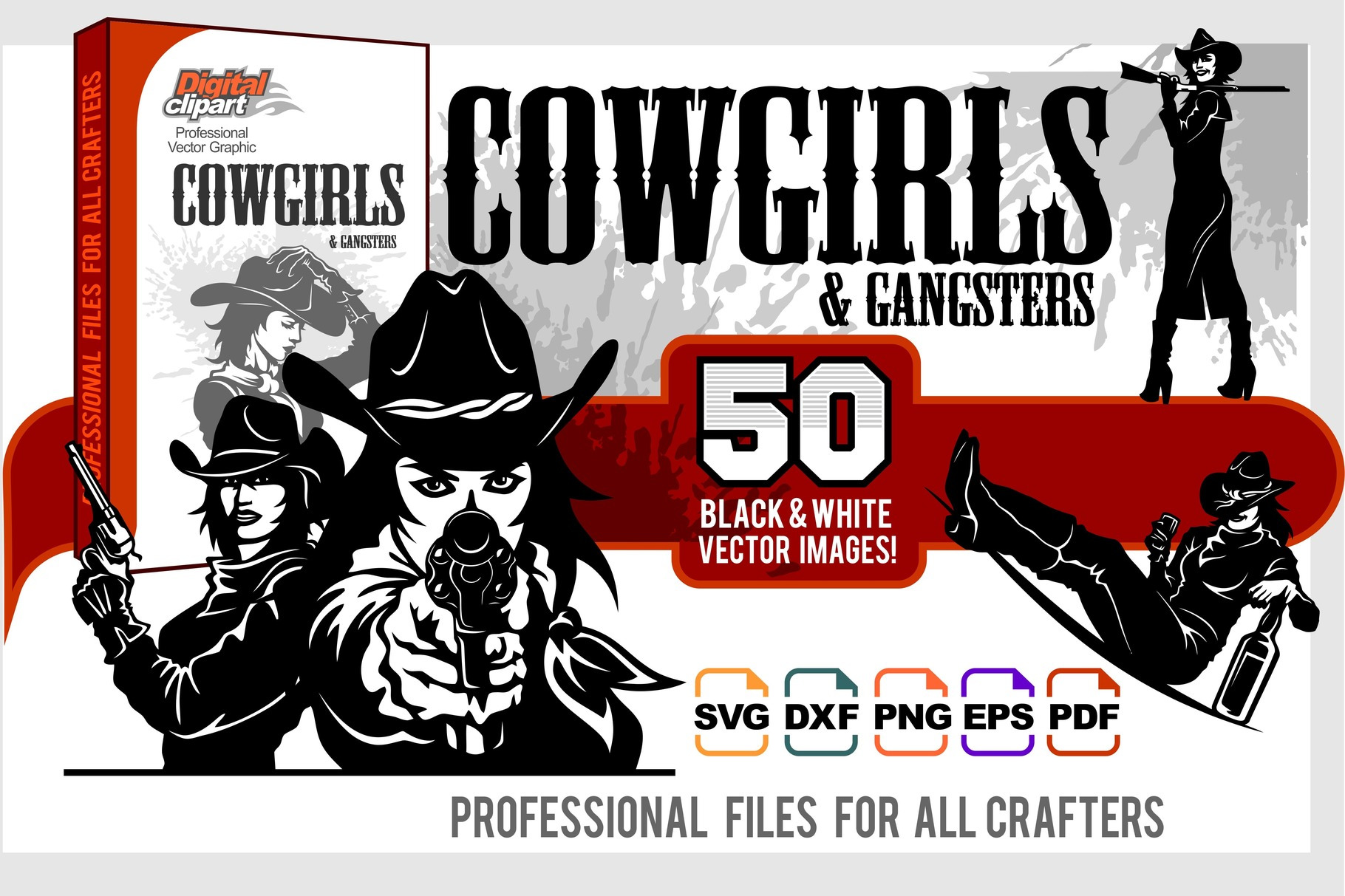 50 designs - Set of cowgirls and, a Person Illustration by Digital-Clipart