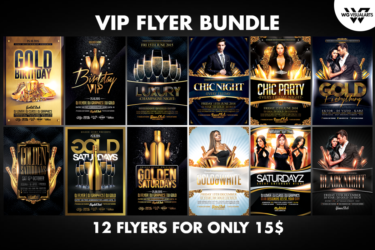VIP Flyer Bundle, a Flyer Template by WG DESIGN