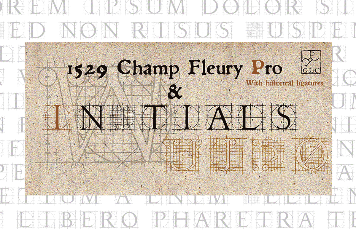 1529 Champ Fleury Pro Set, a Font by GLC Foundry