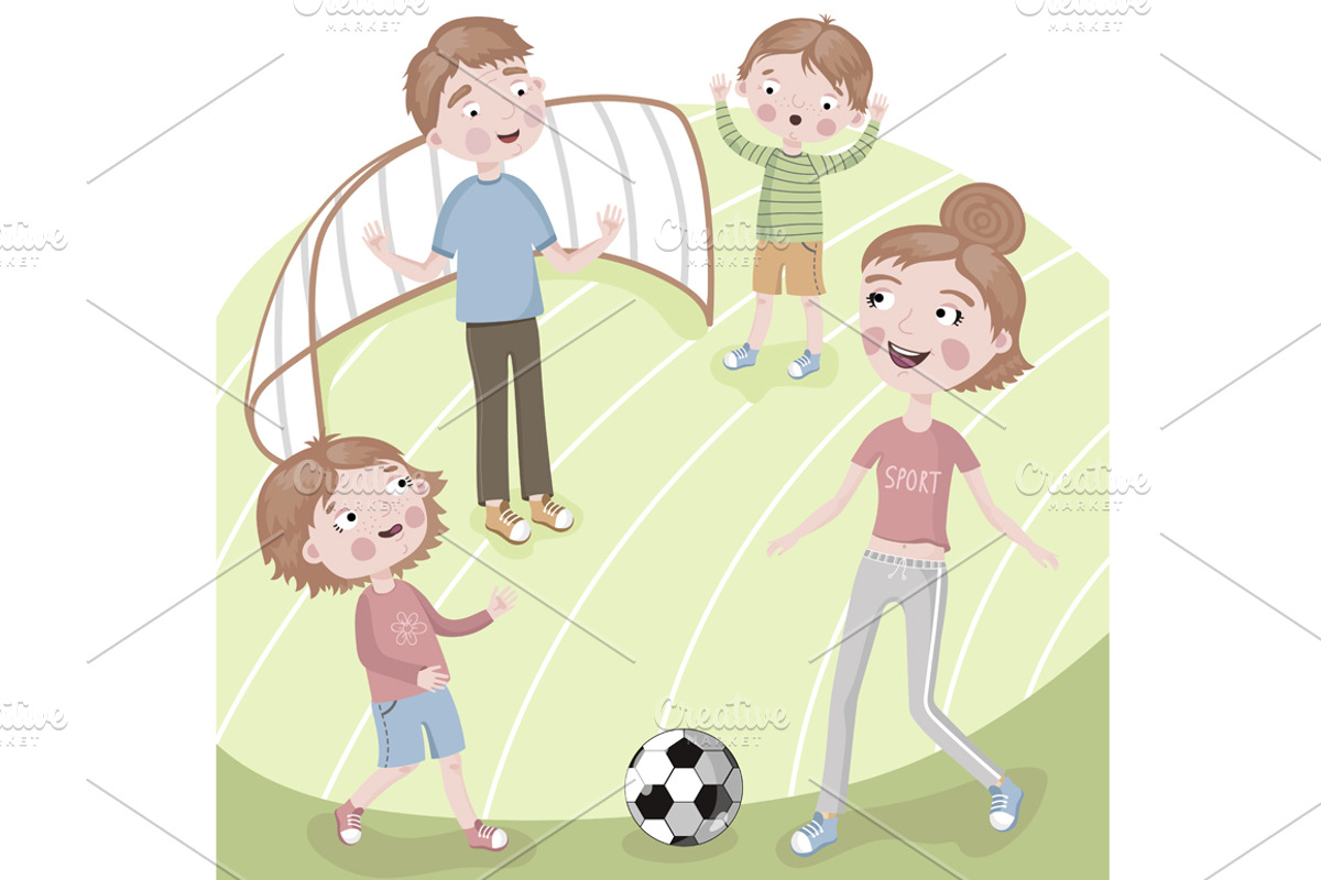 Family Shopping in vector cartoon, an Illustration by studioworkstock ...