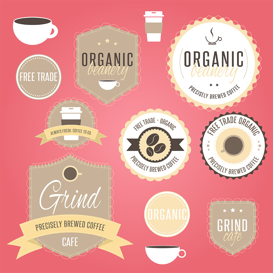 Coffee Cafe Badges/Logo, Vol 1, a Templates & Theme by The Bumble Box