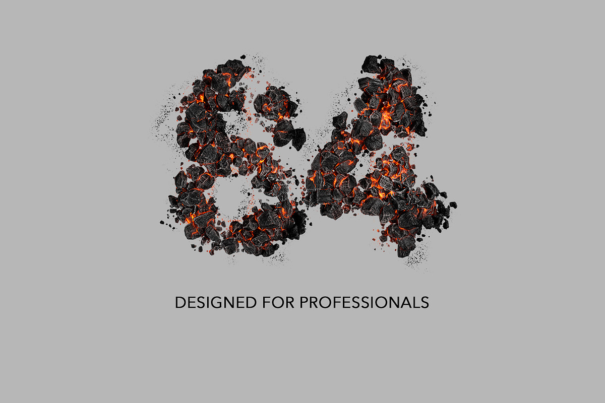 3D Psd Coal and Ember Letters, an Object Graphic by GK Creative ...