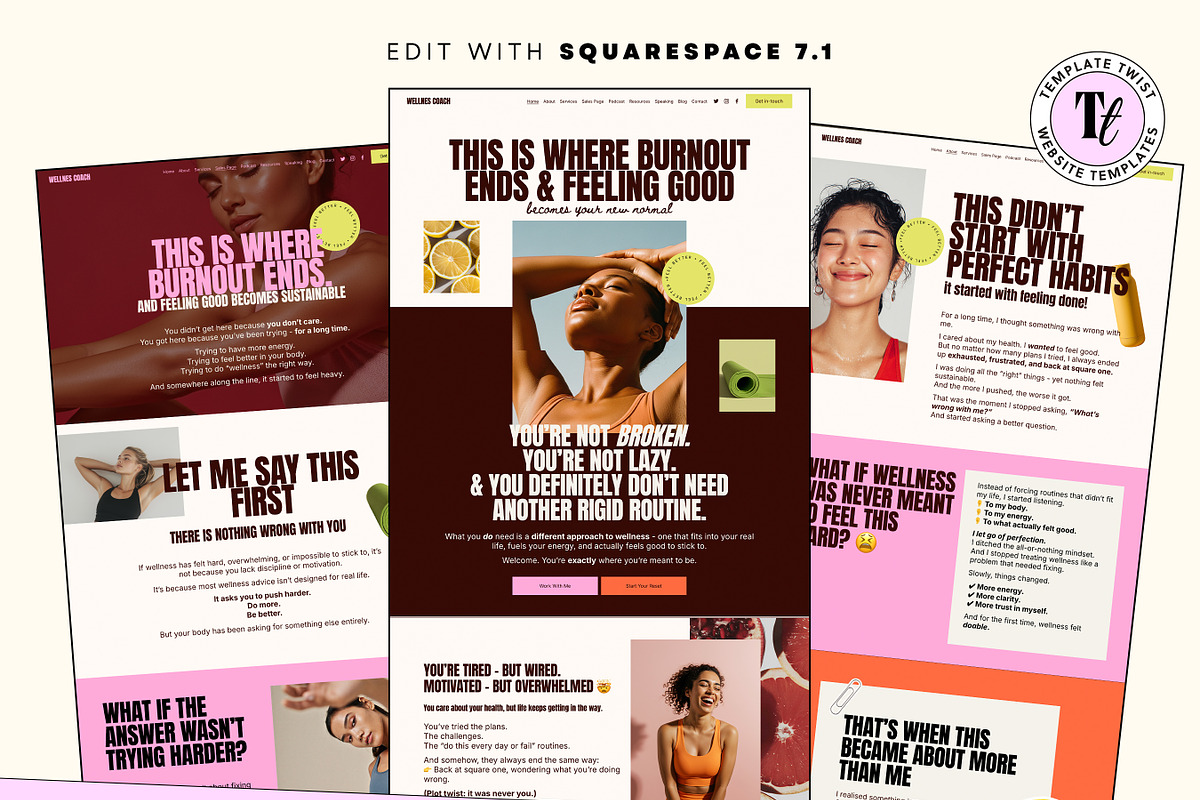 Wellness Coach Squarespace Template, a Squarespace Template by Template ...