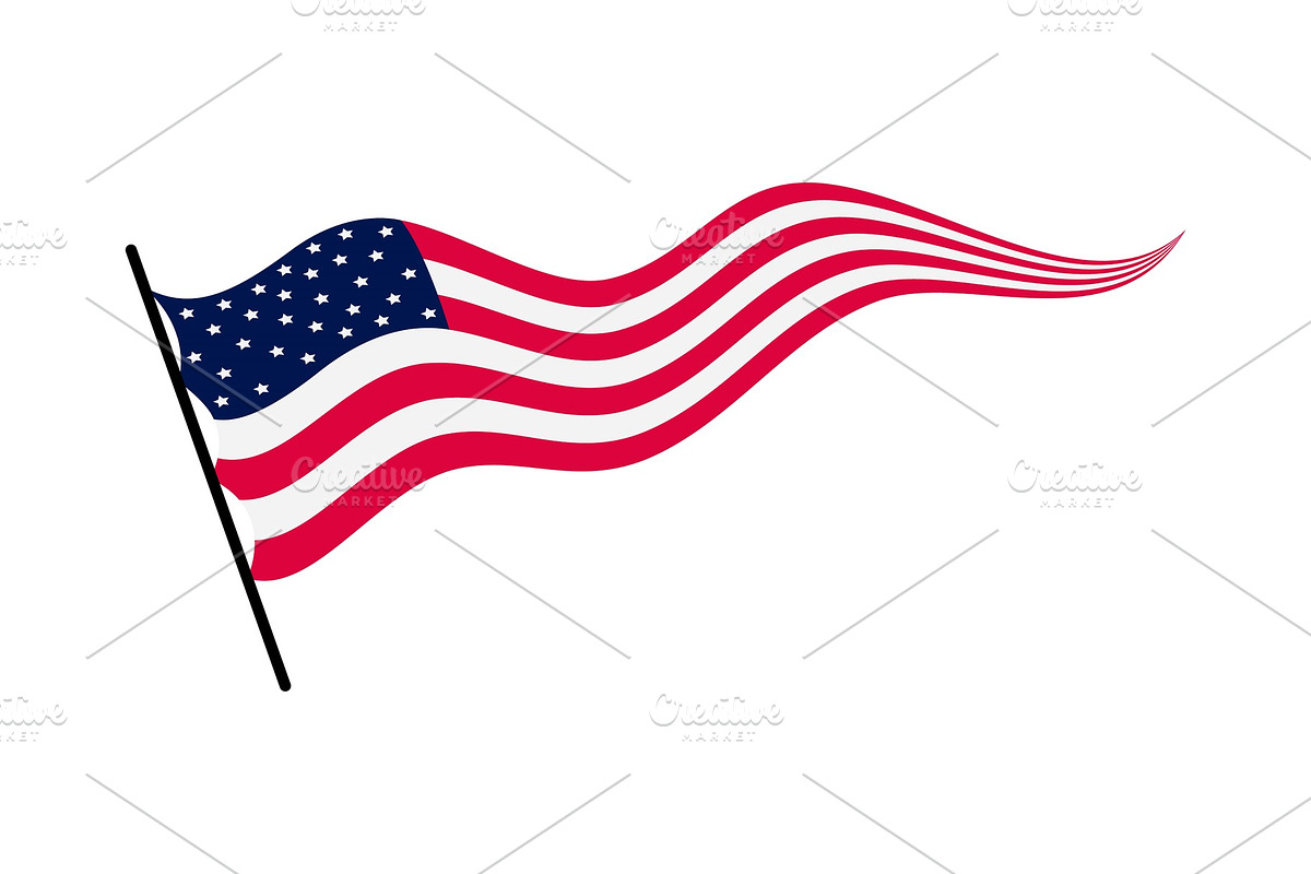 Waving flag of the United, an Object Graphic by Things for designers ...