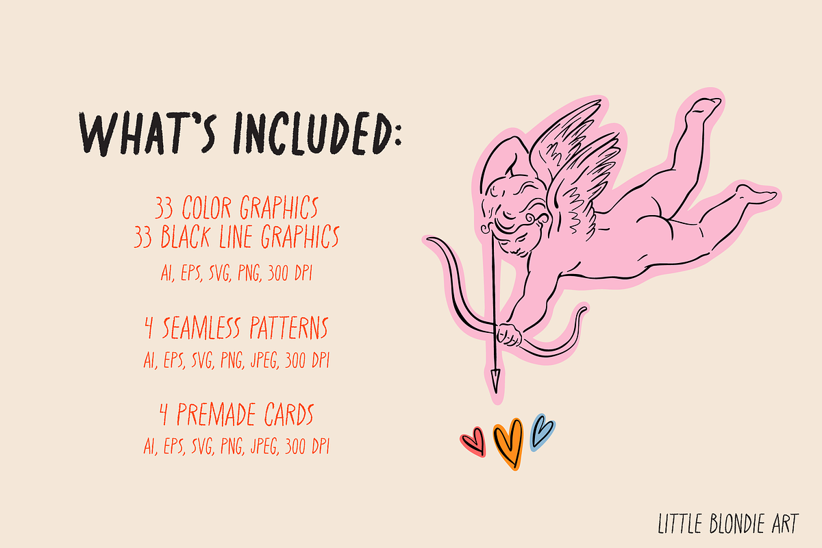 Valentine's Day Cupid Bundle, a Decorative Illustration by Little ...