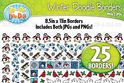 Winter Doodle Frame Borders Set, a Graphic by Zip-A-Dee-Doo-Dah Designs