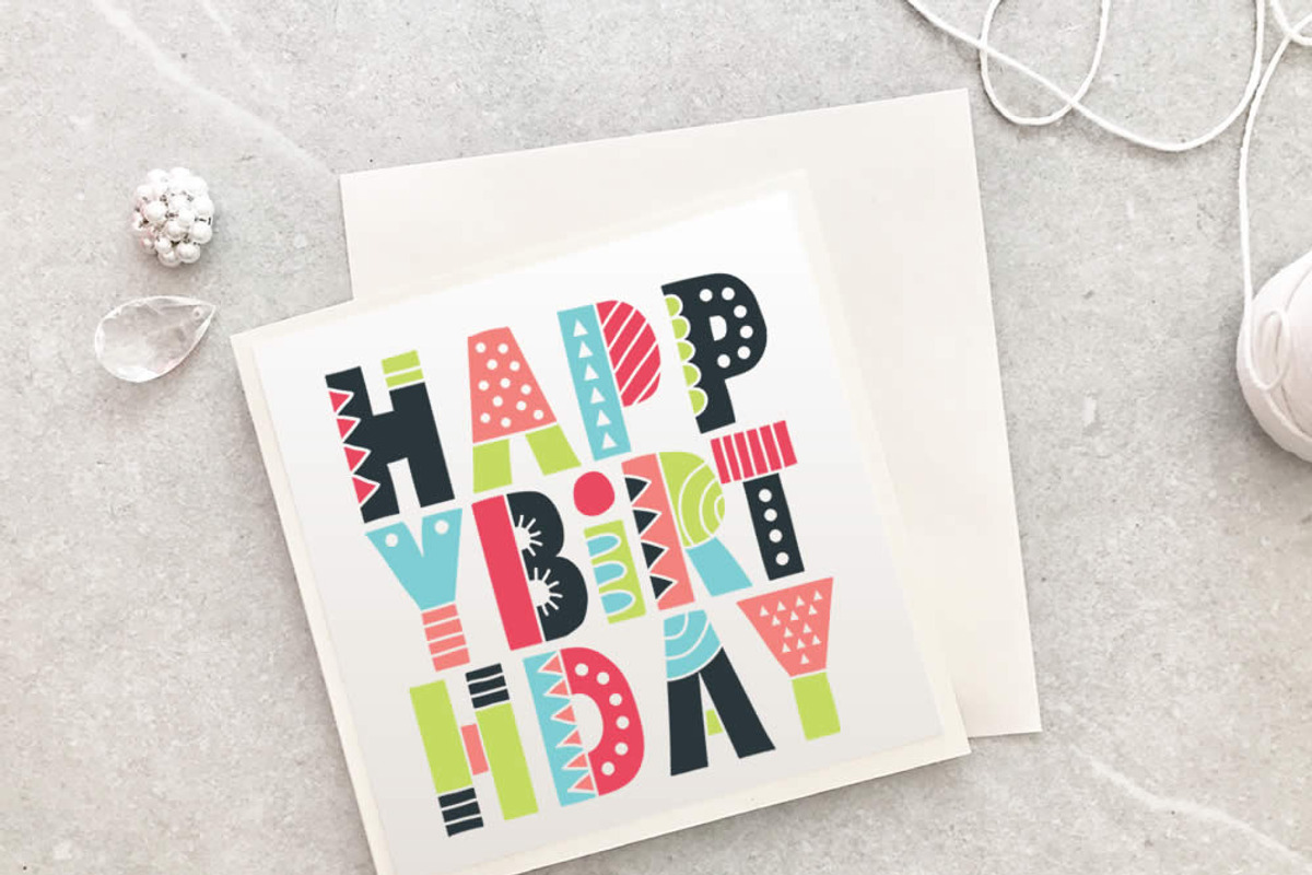 Bold Happy Birthday, an Illustration by Tazi Design