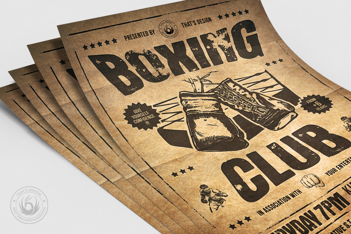 Boxing Classes Flyer Template V2, a Flyer Template by ThatsDesign Art