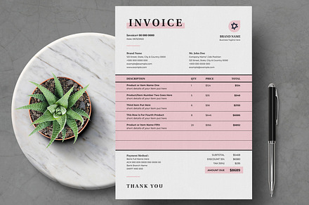 Creative Invoice Template | Stationery Templates ~ Creative Market