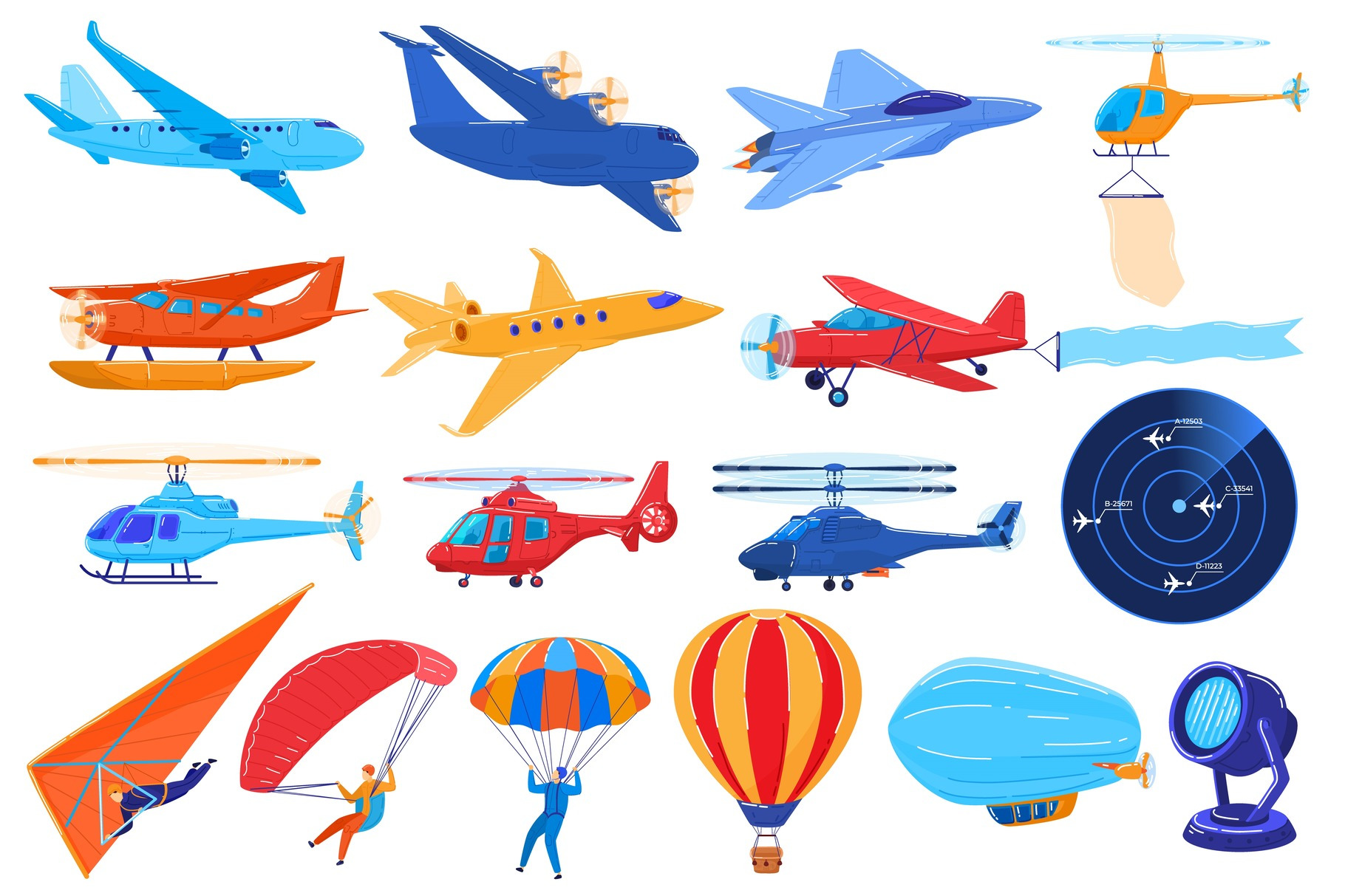 Air transport isolated on white, set, an Object Illustration by ...