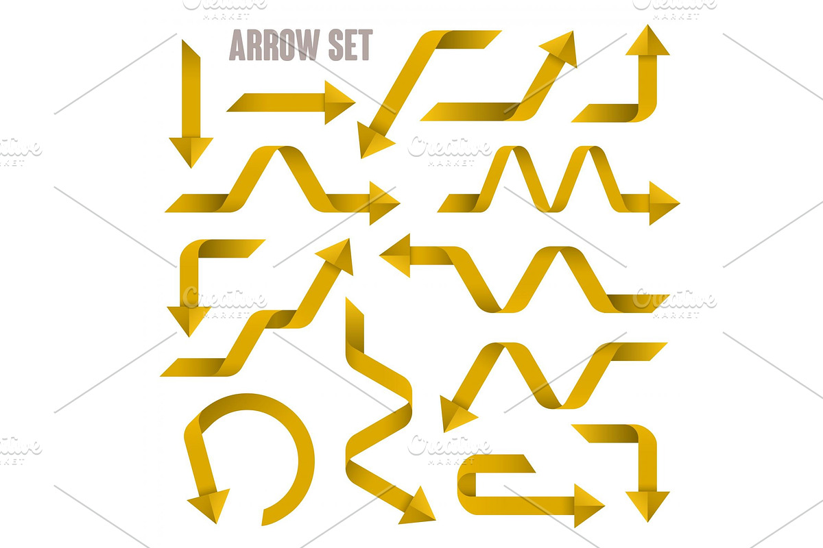 useful yellow arrows set collection, an Object Graphic by TotallypicRF