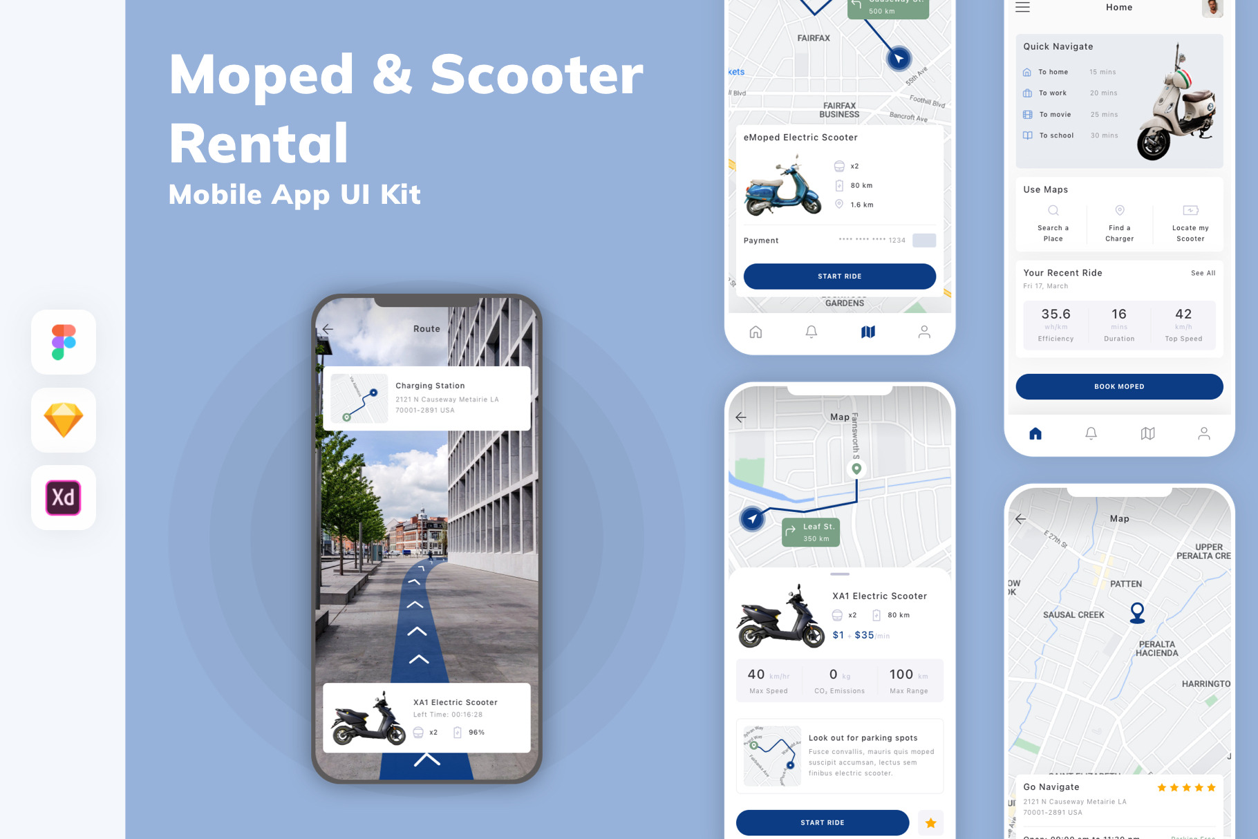 Moped & Scooter Rental App UI Kit, an UI Kit Template by uicube