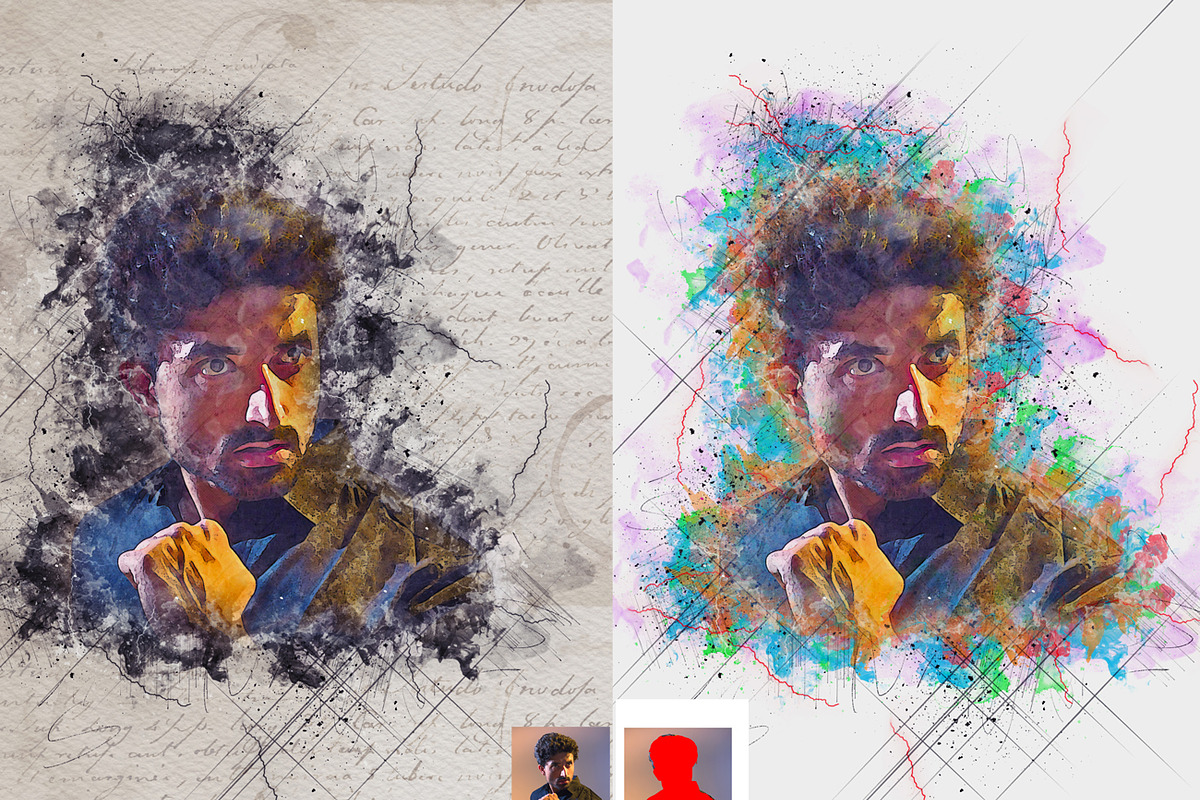 Mixed Media Art Photoshop Action, an Action Add-On by Studio Retouch