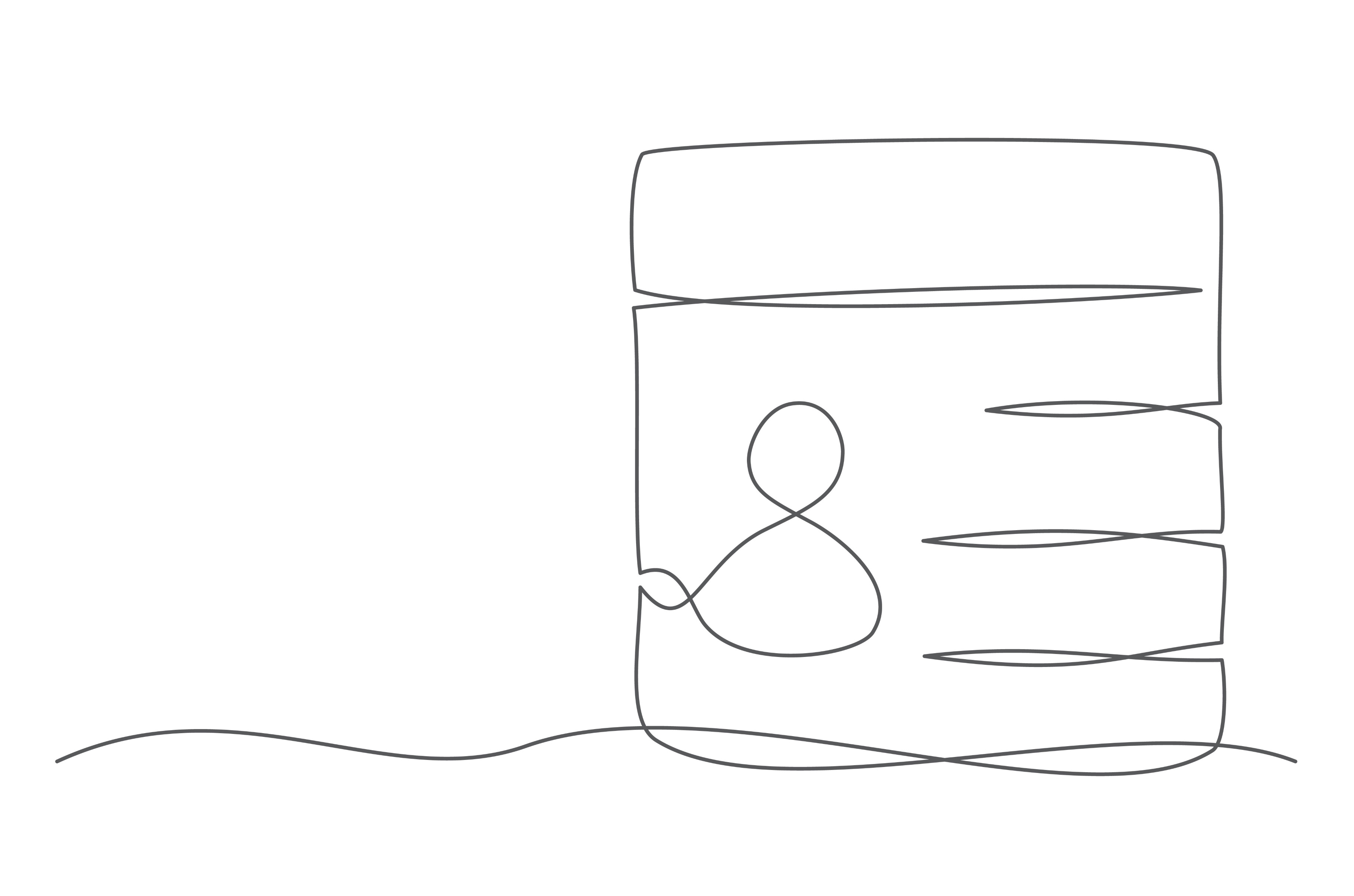 Id card One line drawing isolated on, an Object Illustration by IhorZigor