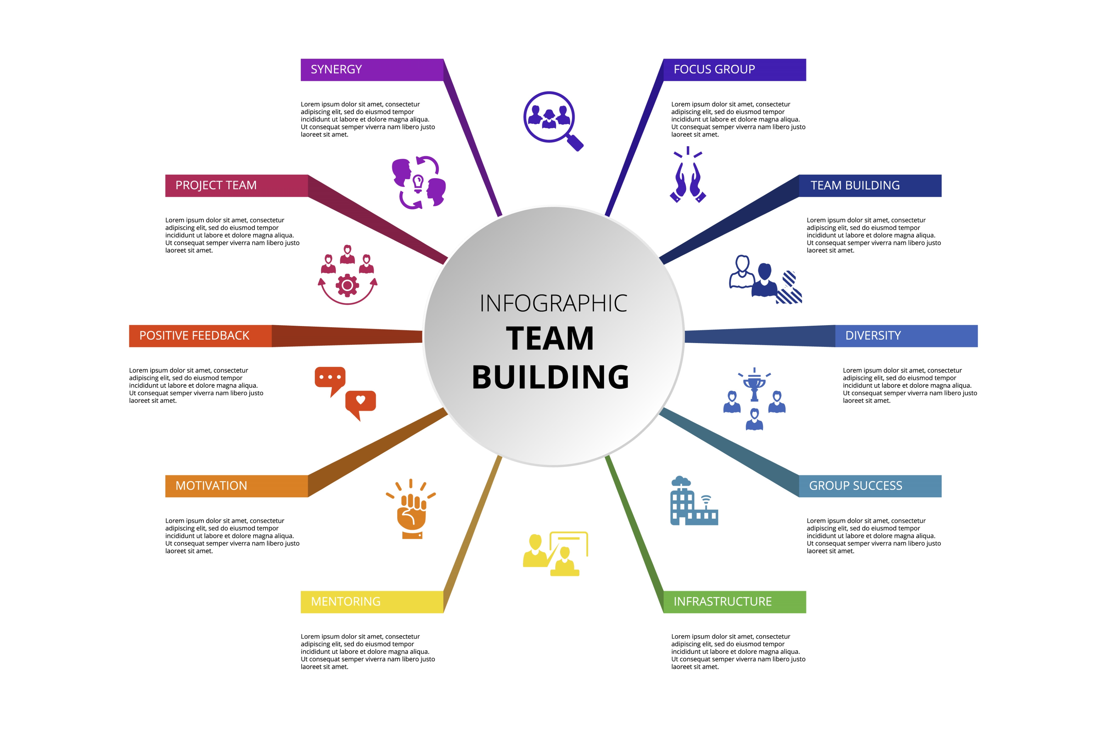 Infographic Team Building template, an Object Illustration by ...