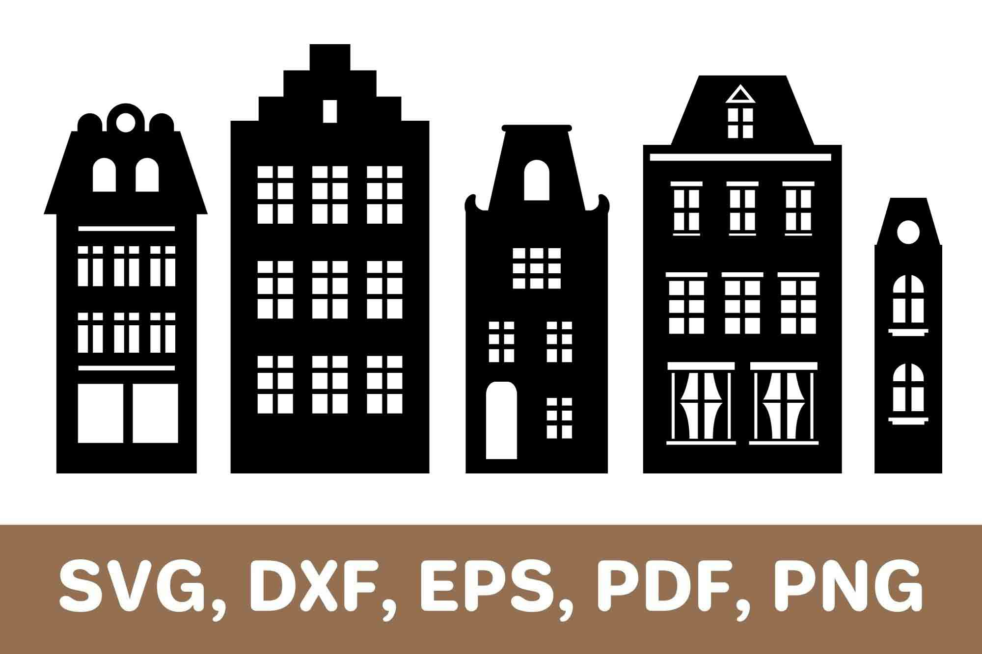 House svg cut file, houses clipart