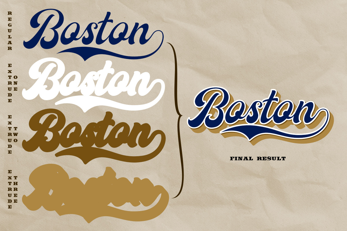 Boston | Baseball Script font, a Script Font by Muntab_Art
