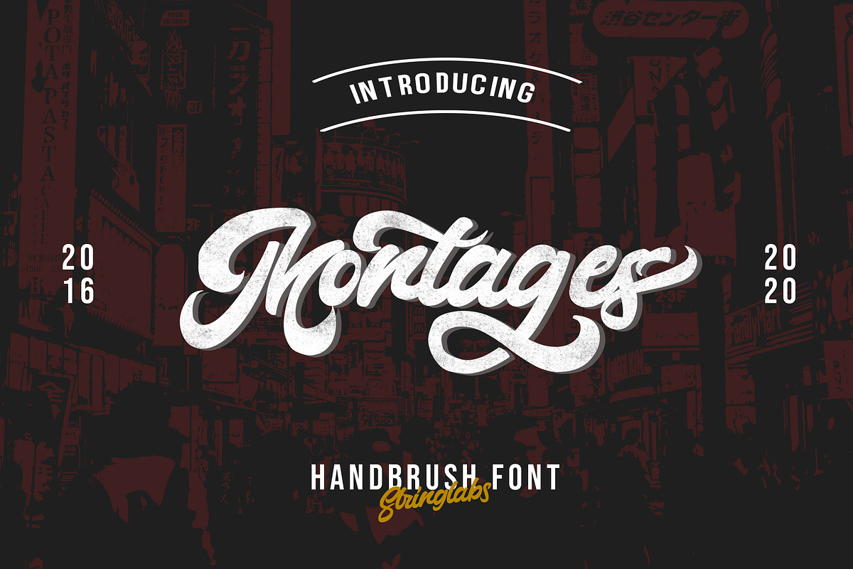 Montages - Retro Bold Script Font, a Script Font by StringLabs