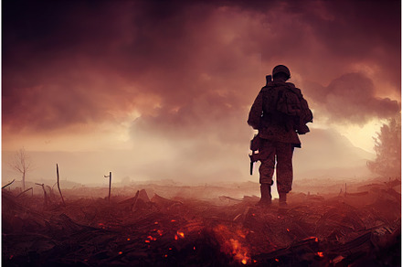 Soldiers on battlefield, a Texture Graphic by Neirfy