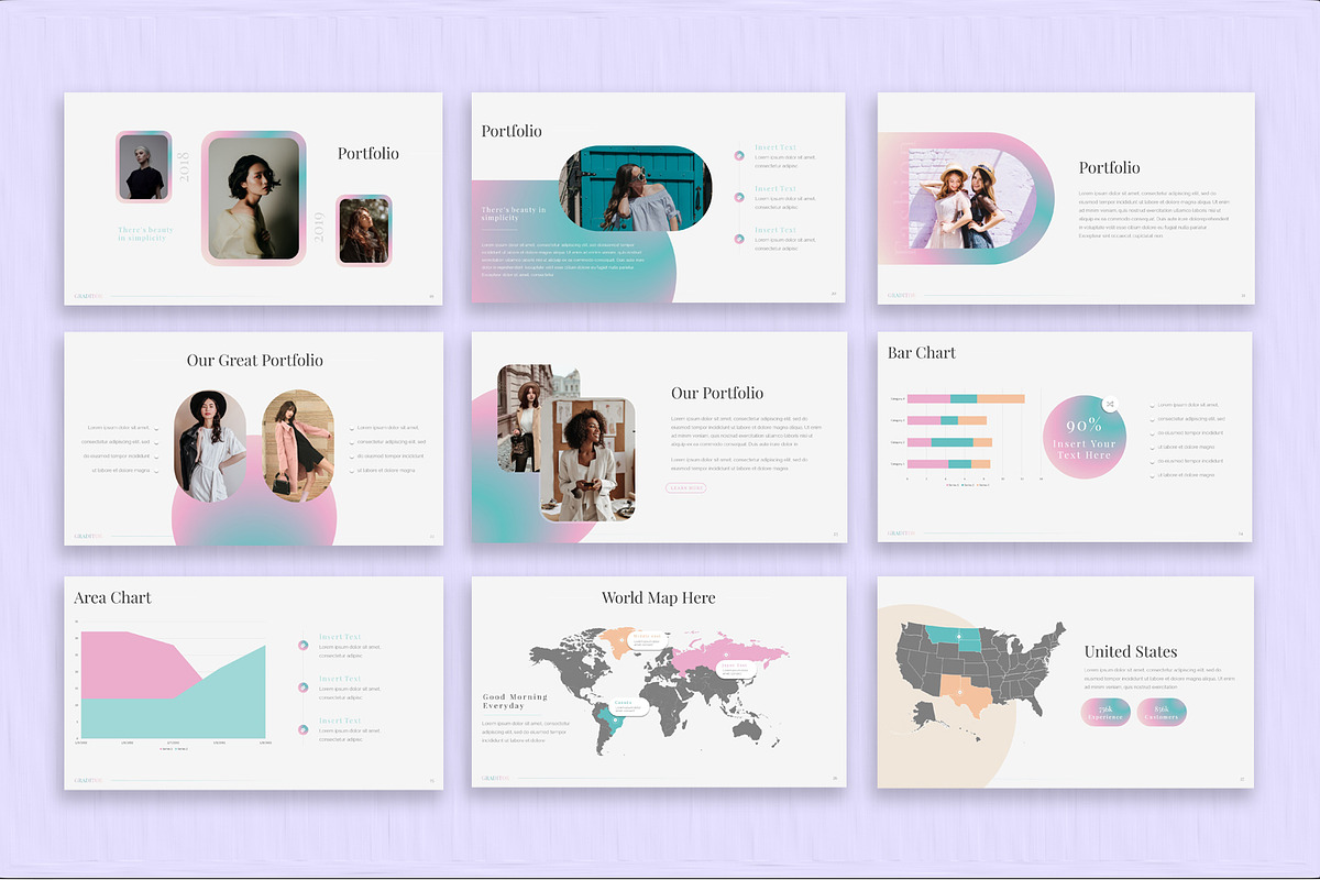 Graditor Minimal Gradient Presentation | Creative Market