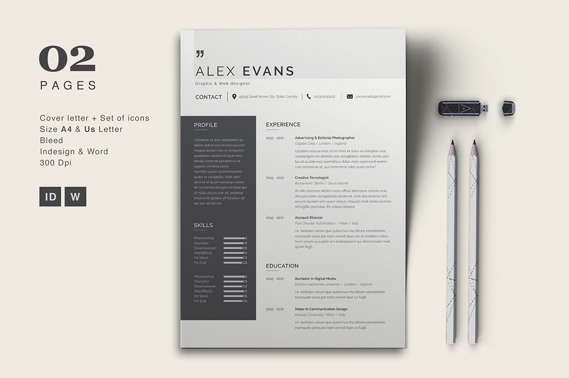 Resume Alex, a Resume Template by Astut | Creative Market
