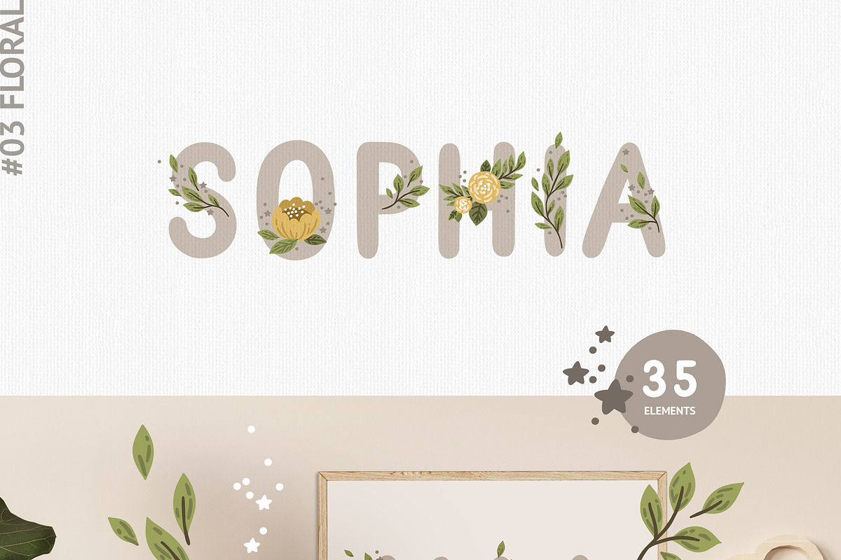 Kids Name creator Nursery art & Font, an Animal Illustration by tatiletters