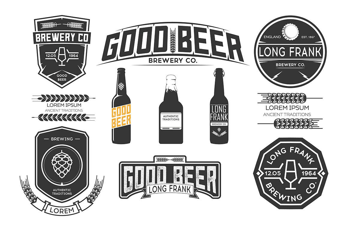 Vector brewery labels., an Icon by I-RO