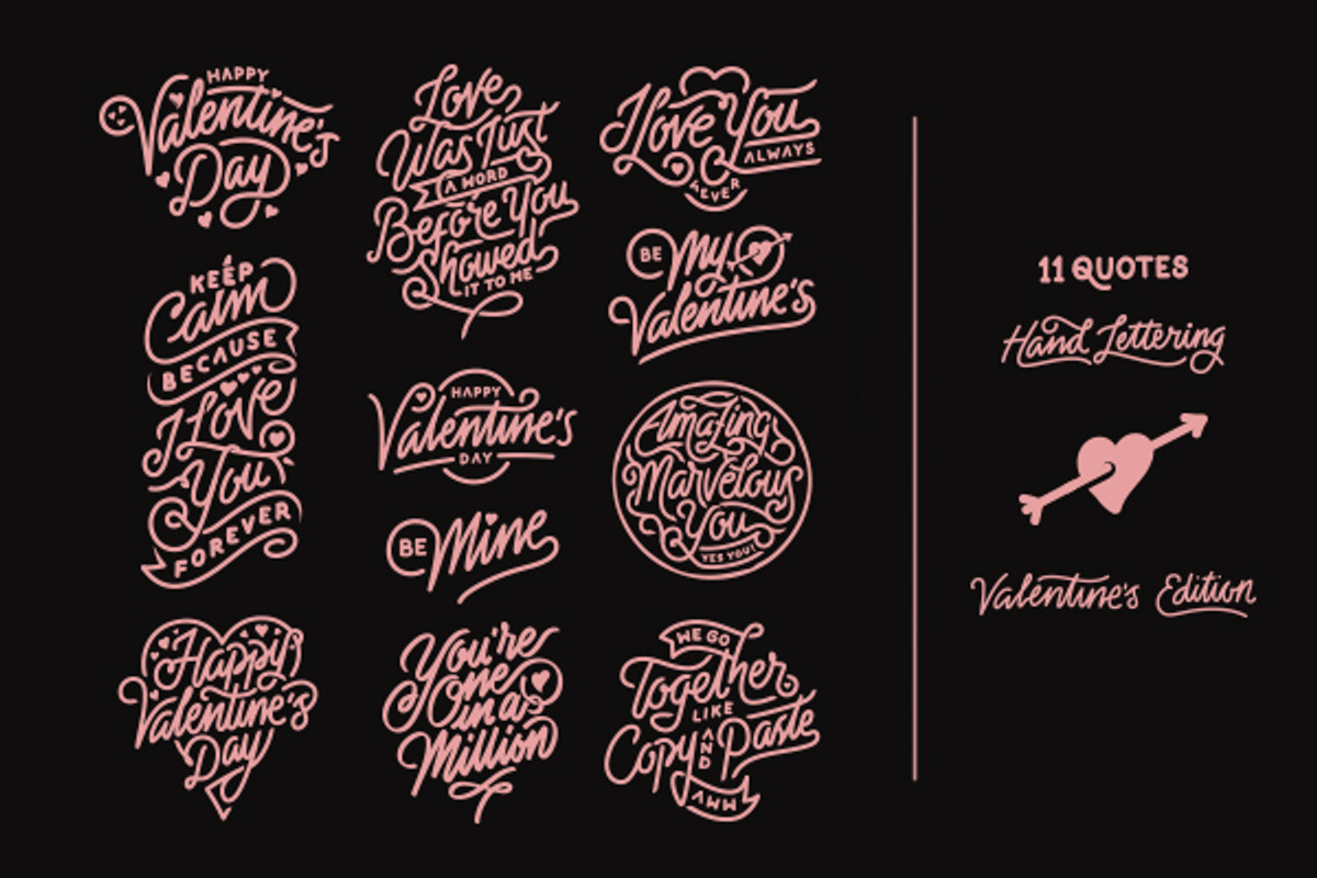 Valentine's Day - Hand Lettering, an Object Graphic by Mister Doodle