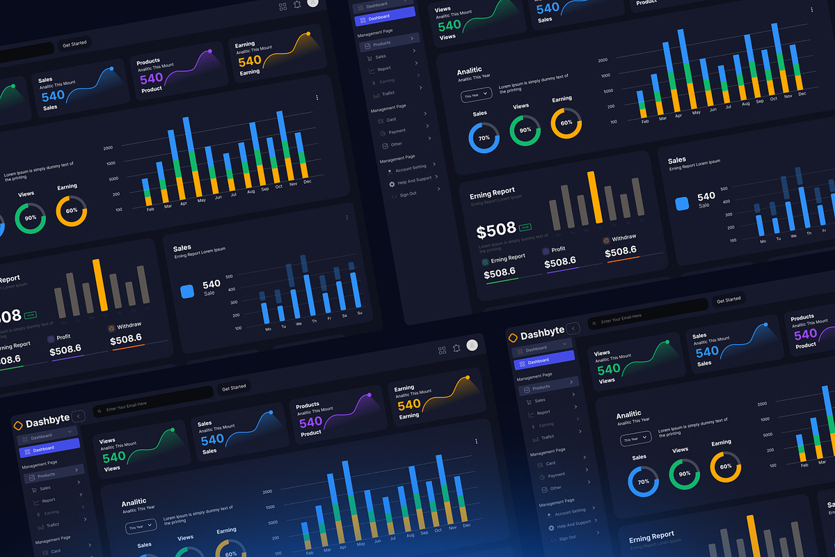Dashbyte - Dashboard Ui Kit, an UI Kit Template by Pixel Blend