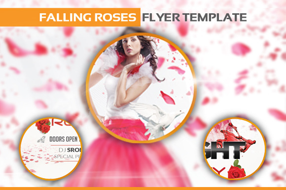 Falling Roses Flyer Template, a Flyer Template by Plus Media