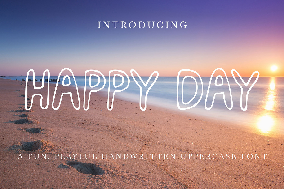 Happy Day Font, a Sans Serif Font by Fine Art Design Studio