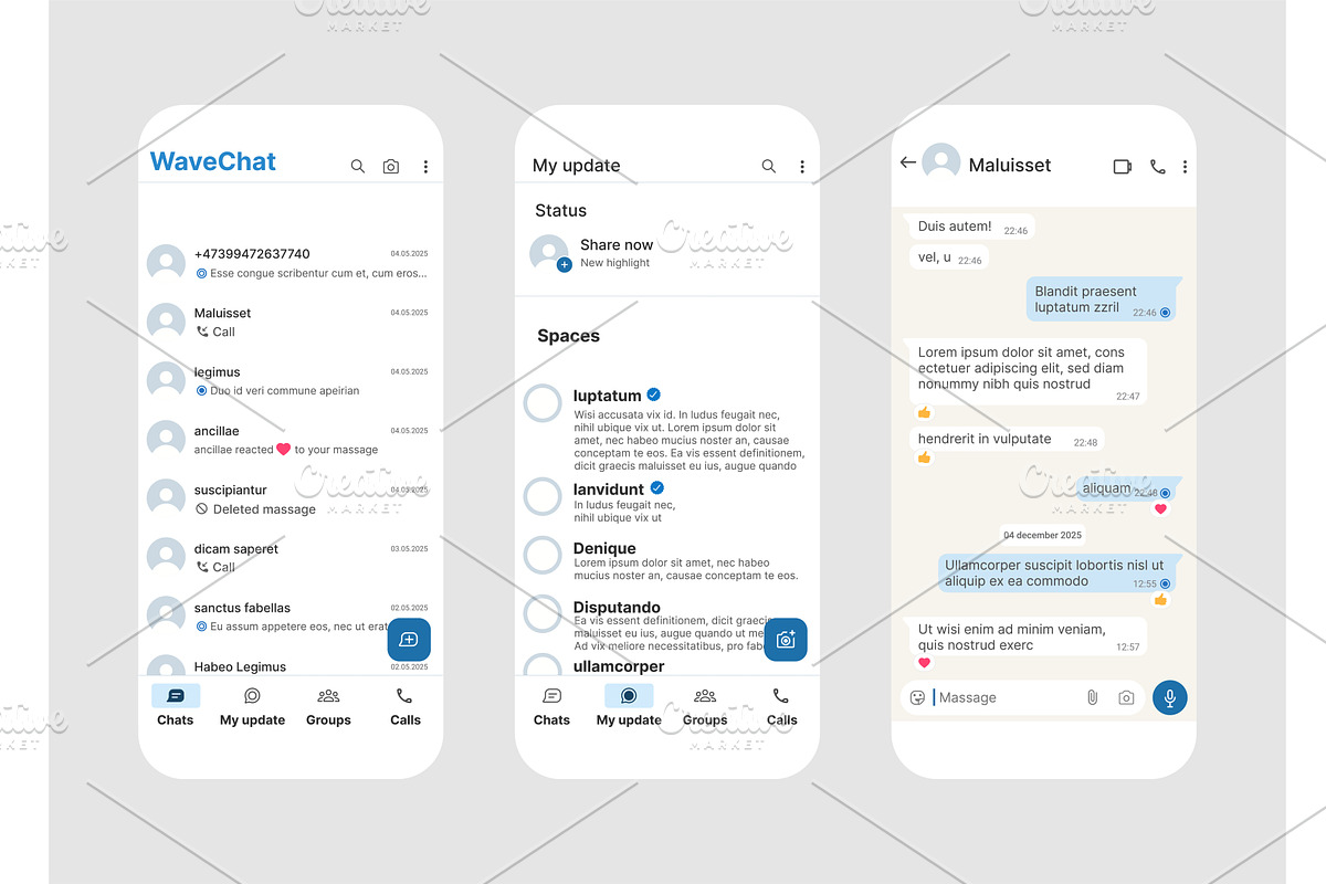 Modern chat app mobile ui design, a Technology Illustration by Lemberg ...