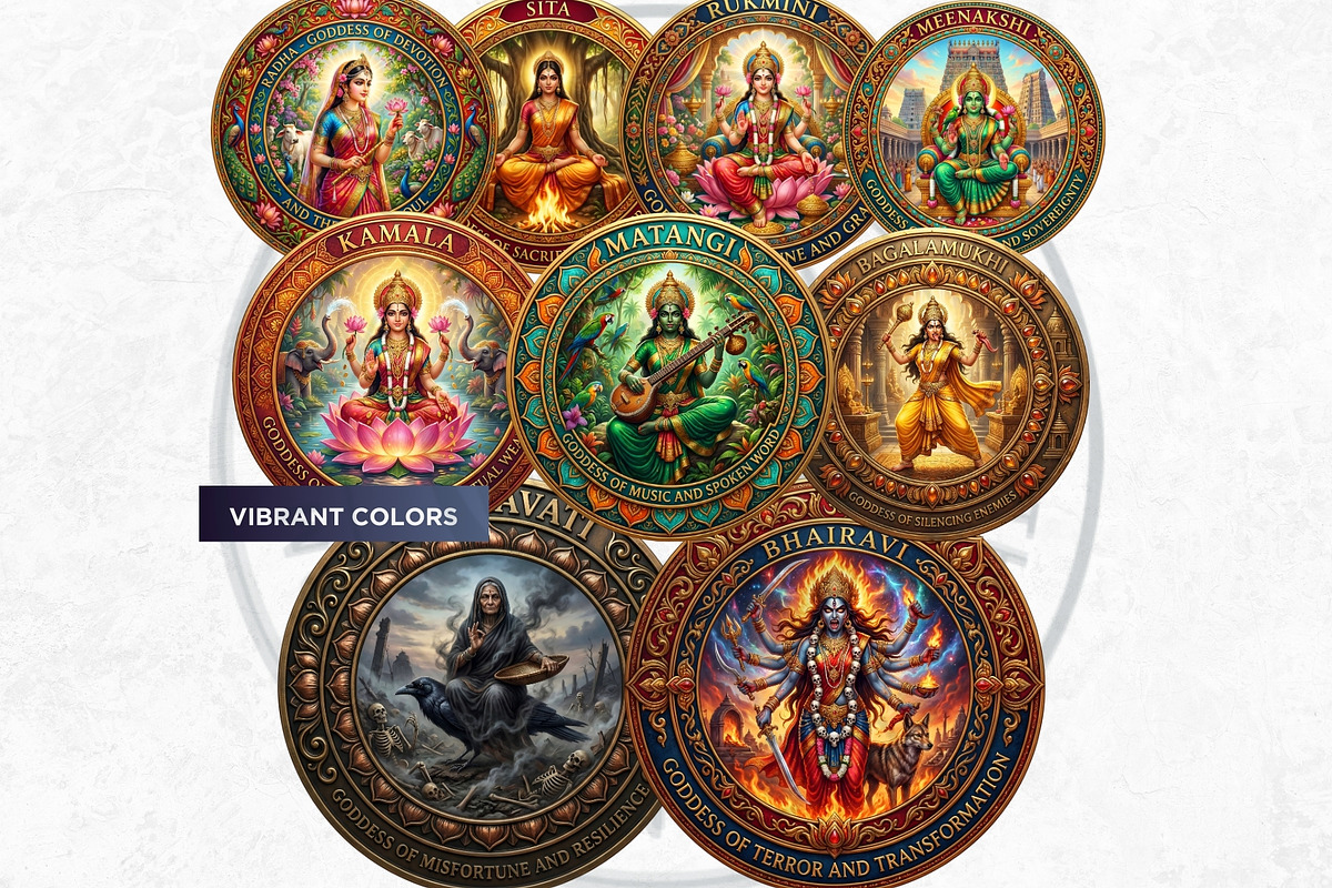 Hindu Gods Pantheon cliparts V3