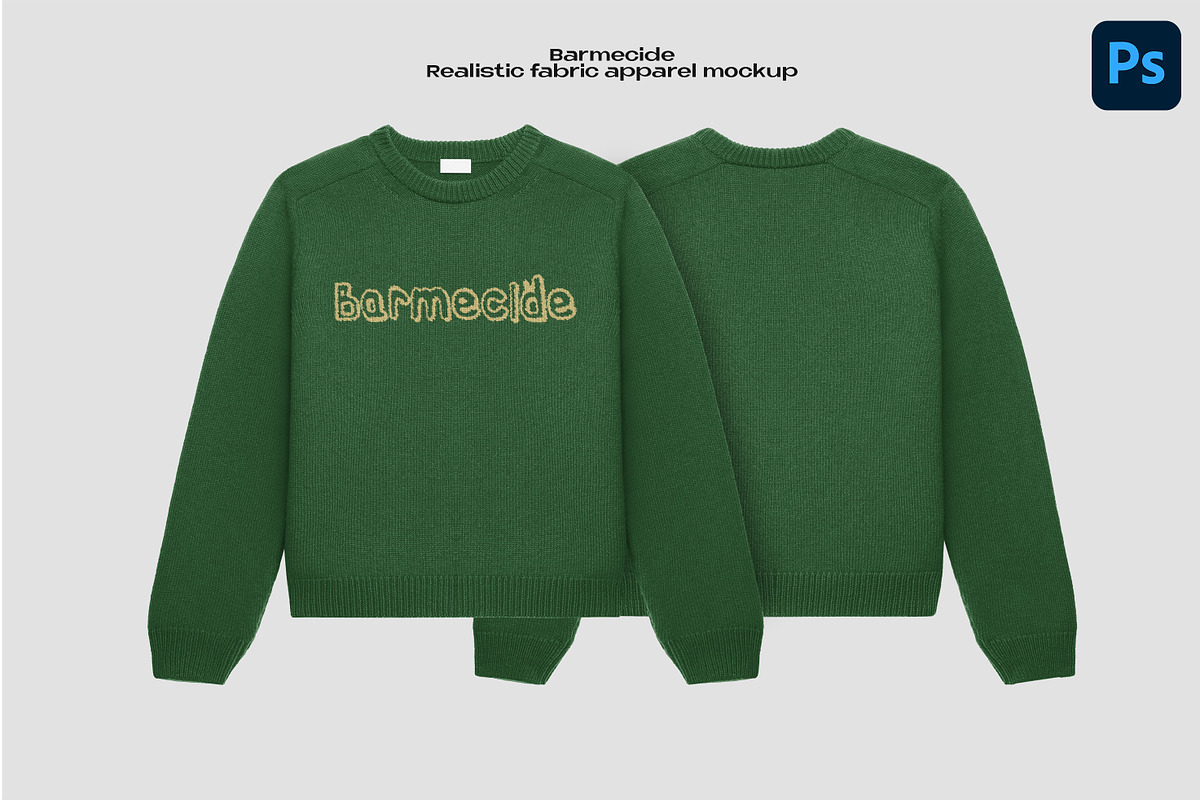 Sweater knit mockup, an Apparel Mockup by Barmecide Mockup Studio